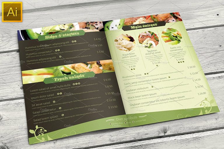 Mẫu thiết kế menu chay Minh Tâm