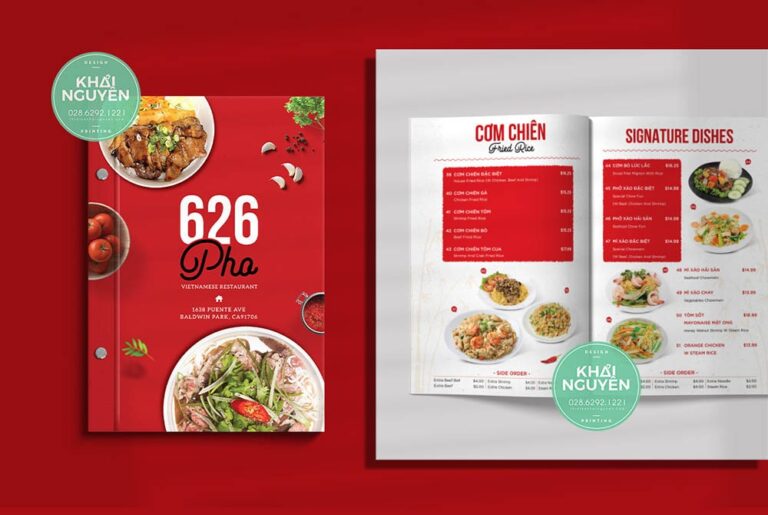 In menu Phở chuyên nghiệp tại TPHCM