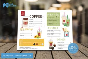 Mẫu bảng menu A3 tiện dụng mới nhất 2024