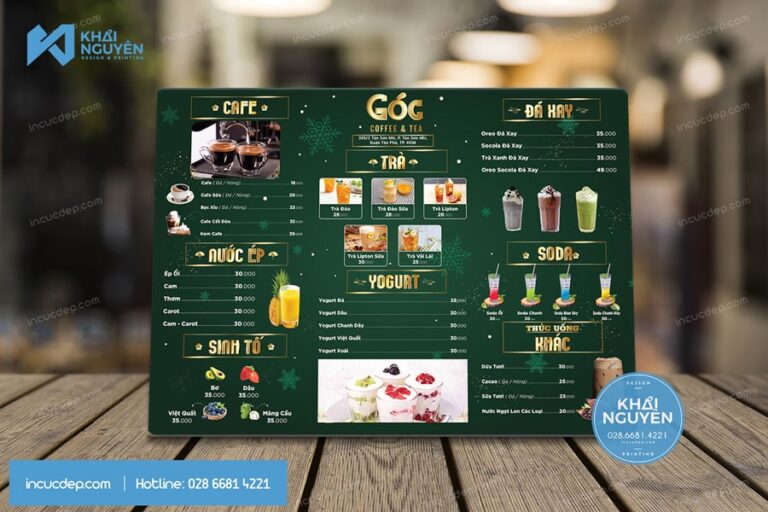 Mẫu bảng menu A3 tiện dụng mới nhất 2024