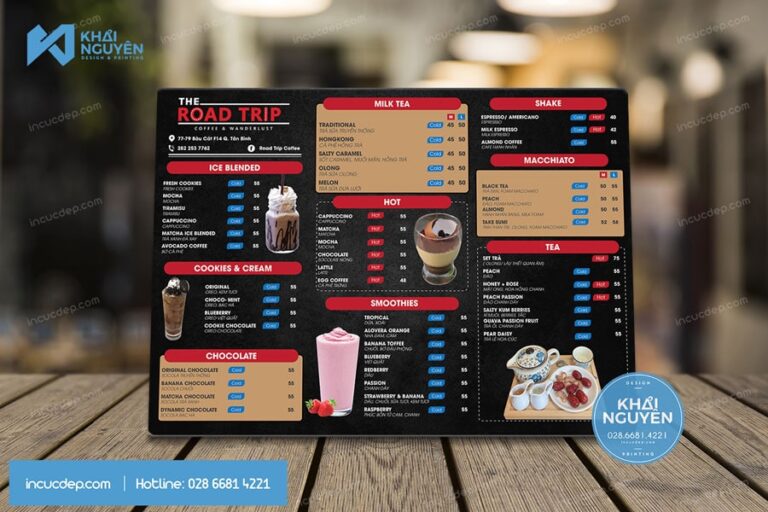 Mẫu bảng menu A3 tiện dụng mới nhất 2024
